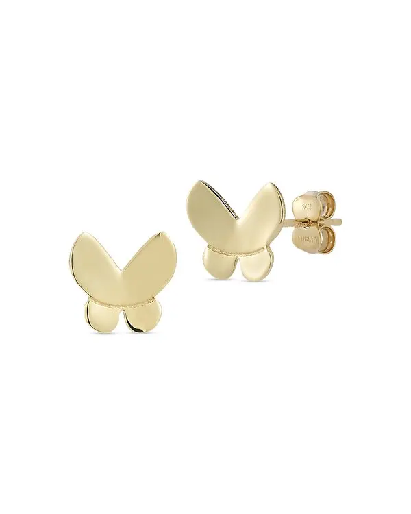 MOON & MEADOW 14k Yellow Butterfly Stud Earrings - Gold
