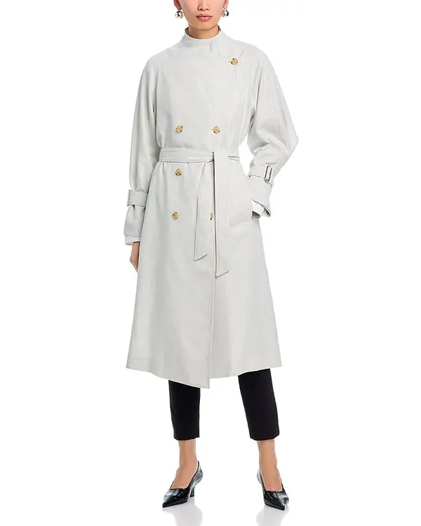 BOSS Catula Belted Coat - Silver