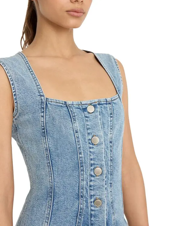 Good American Mini Button Front Dress