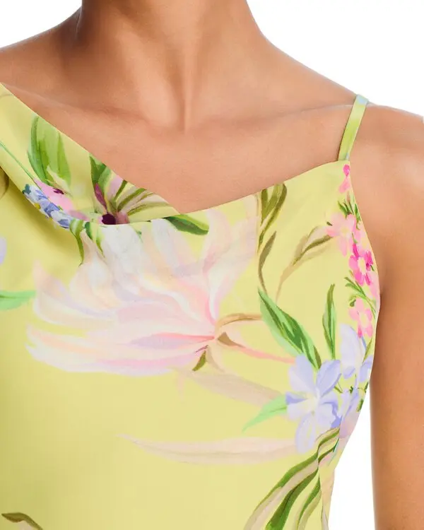 Aqua Asymmetric Chiffon Dress