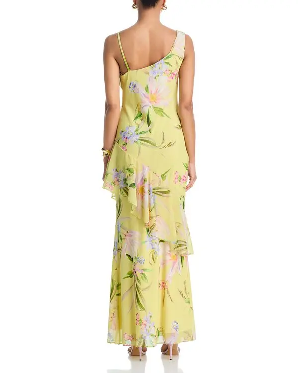 Aqua Asymmetric Chiffon Dress