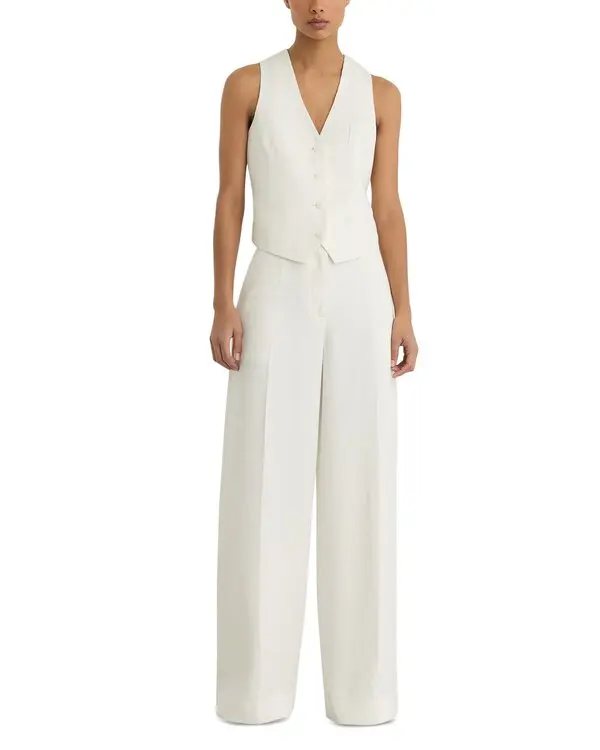 REISS Alyx Wide-leg Trousers - White