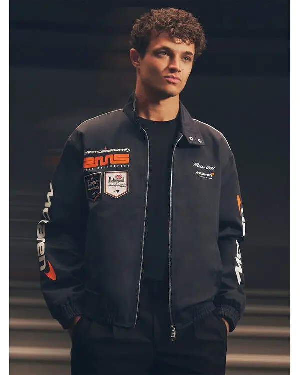 REISS X Mclaren Relaxed Fit Racing Season Logo Jacket