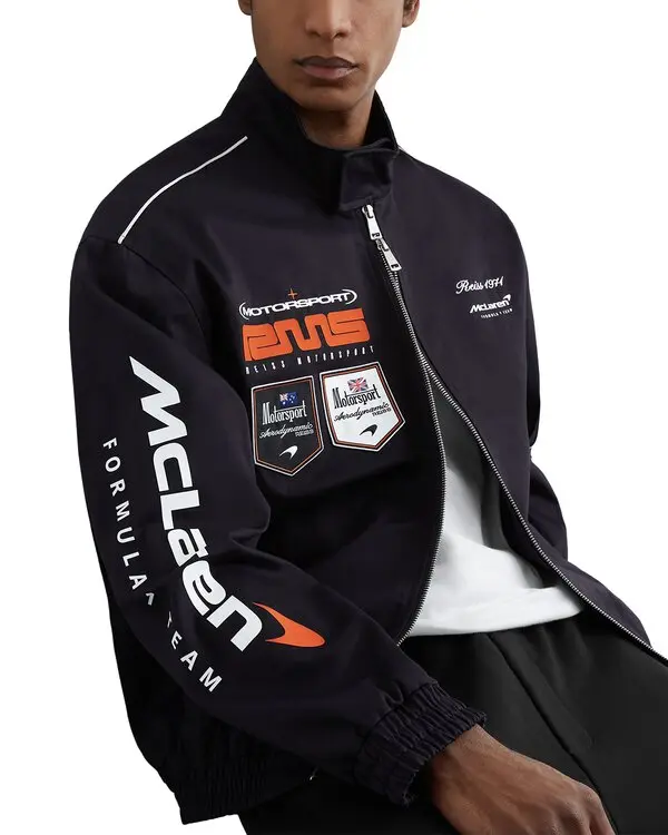 REISS X Mclaren Relaxed Fit Racing Season Logo Jacket