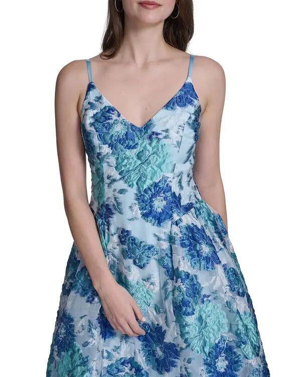 Eliza J Jacquard V-neck Dress