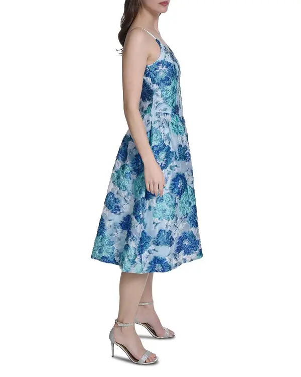 Eliza J Jacquard V-neck Dress