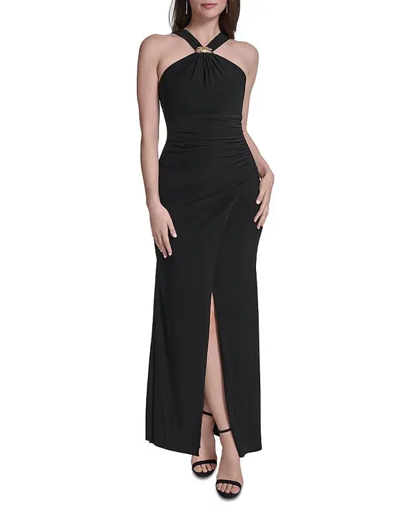 Eliza J Halter Gown - Black