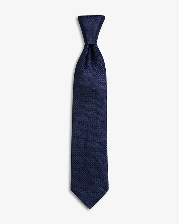 Canali Silk Houndstooth Neck Tie - Navy
