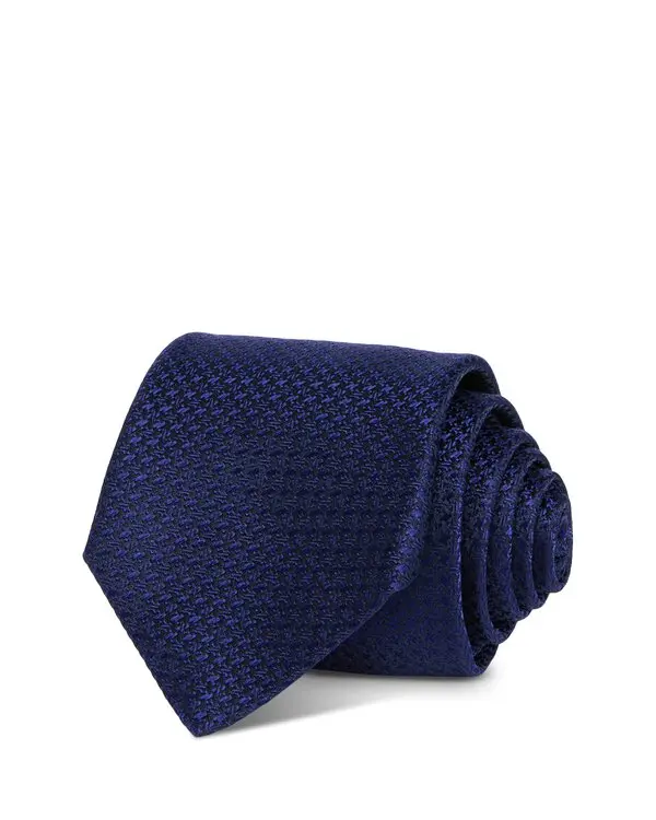 Canali Silk Houndstooth Neck Tie - Navy