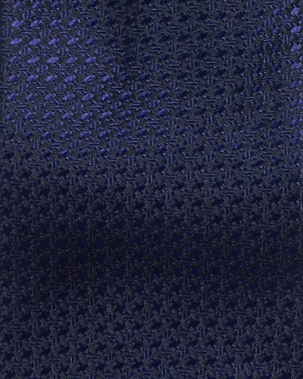 Canali Silk Houndstooth Neck Tie - Navy