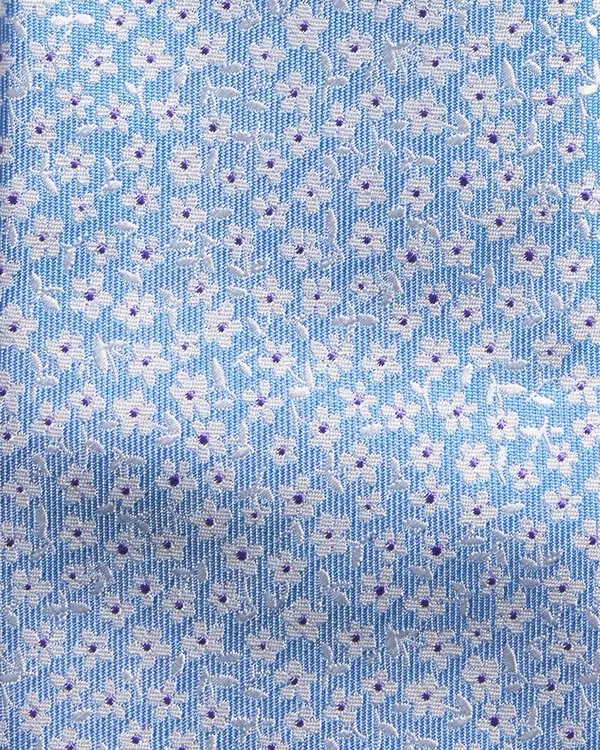 Canali Classic Floral Neck Tie - Light Blue