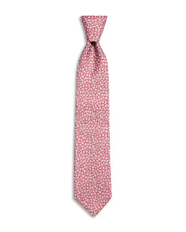 Canali Classic Floral Neck Tie - Red