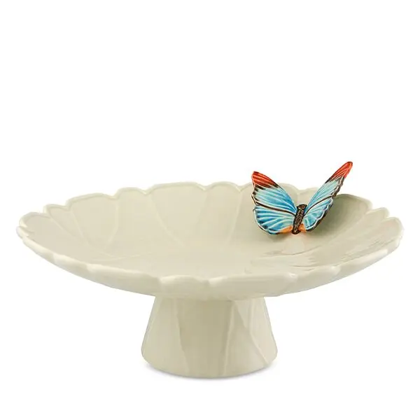 BORDALLO PINHEIRO Vista Alegre Cloudy Butterflies Claudia Schiffer Cake Plate 15 - Multi