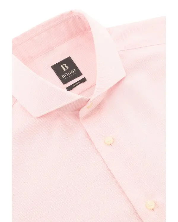 Boggi Milano Slim Fit Dobby Naples Shirt - Pink