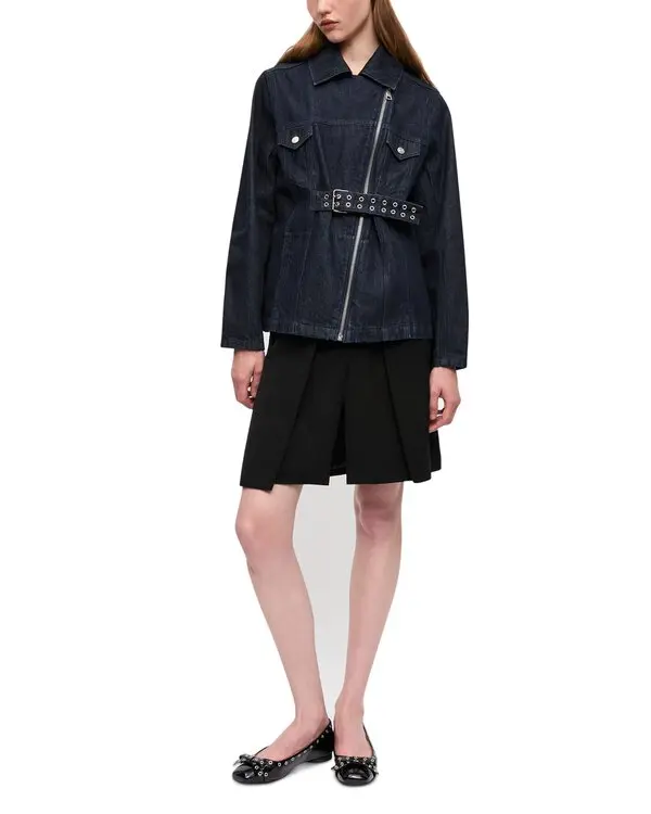 GANNI Belted Denim Jacket - Rinse
