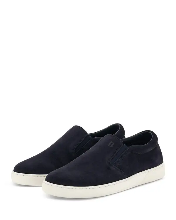 Boggi Milano Suede Leather Slip-on Sneakers - Navy Blue
