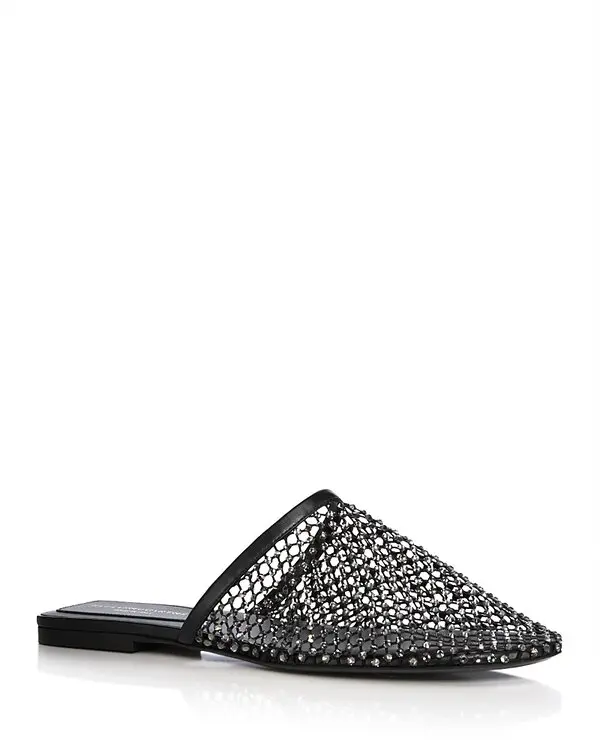 Stella McCartney Crystal Mesh Slide Sandals - Black Crystal
