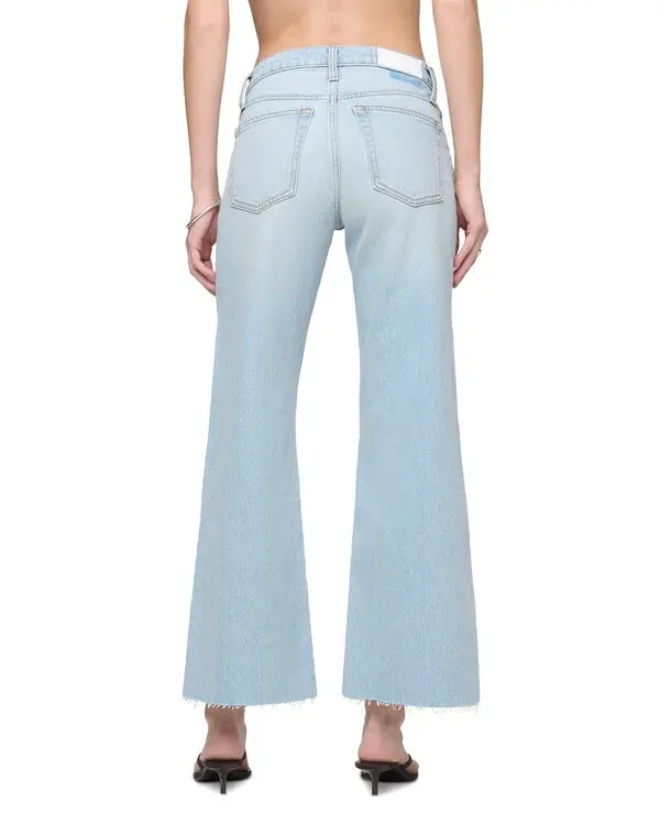 RE/DONE Cropped Mid-rise Wide-leg Jeans - Silver Springs