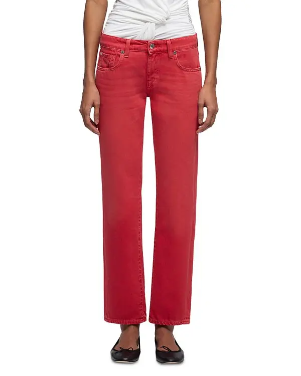 7 For All Mankind Low Rise Cigarette Jeans - Flame