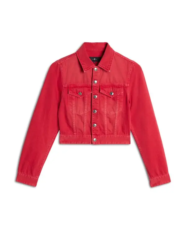 7 For All Mankind Shrunken Jean Jacket - Flame