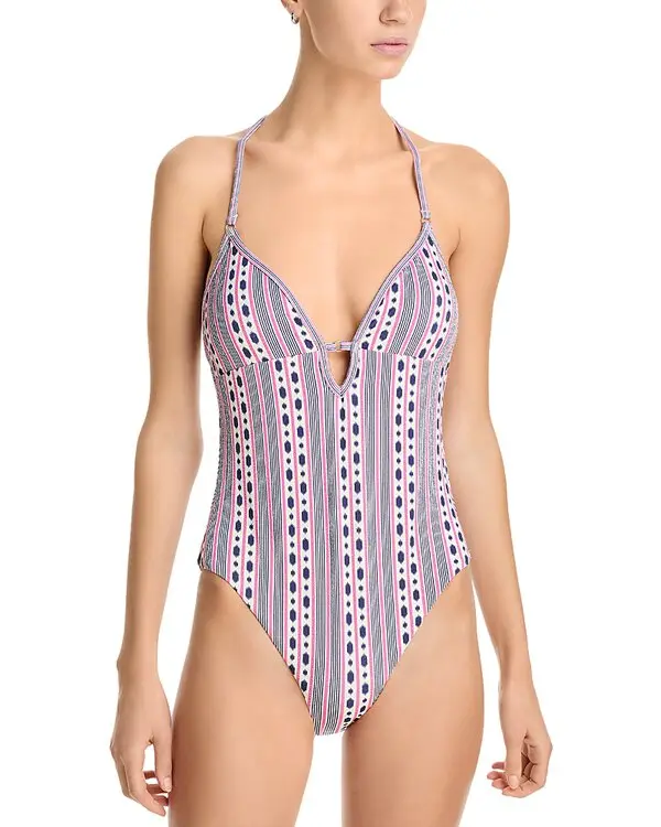 Aqua Swim Ring Printed One Piece Swimsuit - Cream Multi