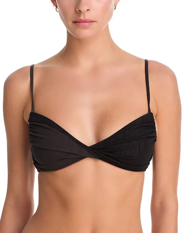 Staud La Mer Bikini Top - Espresso/black