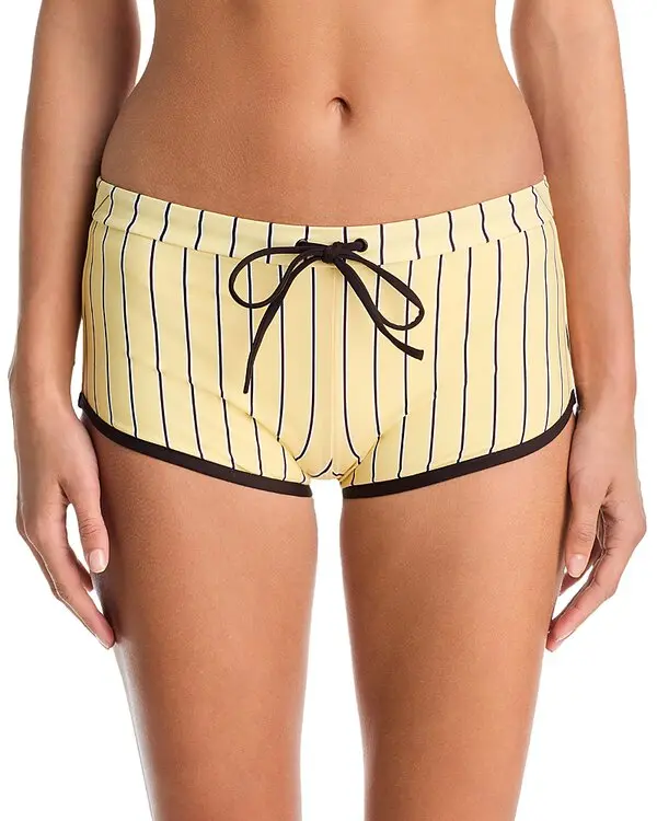 Staud Niguel Striped Swim Shorts - Monday Stripe