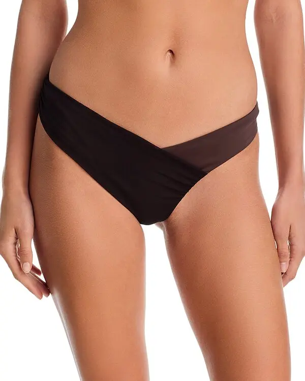 Staud Emsley Bikini Bottom - Espresso/black