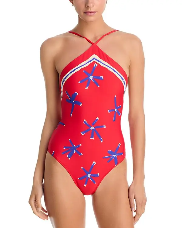 Staud Cadence One-piece Swimsuit - Painted Foulard