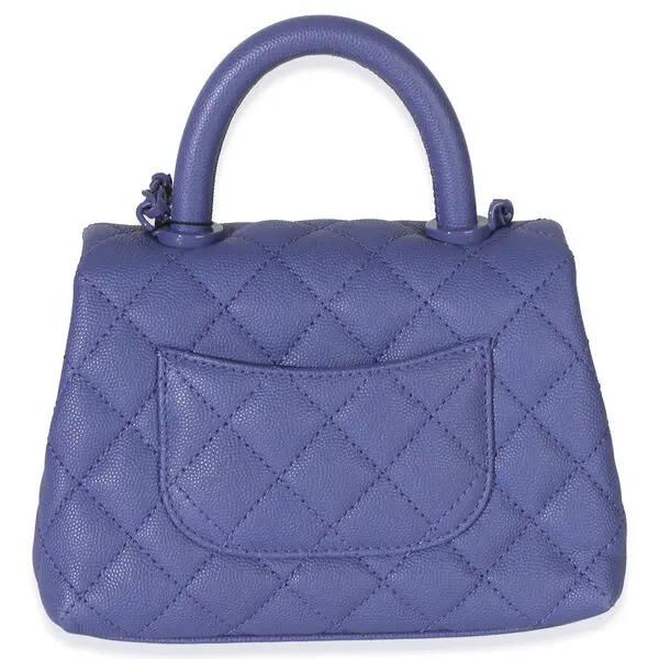 Chanel Coco Top Handle Flap Bag - Purple