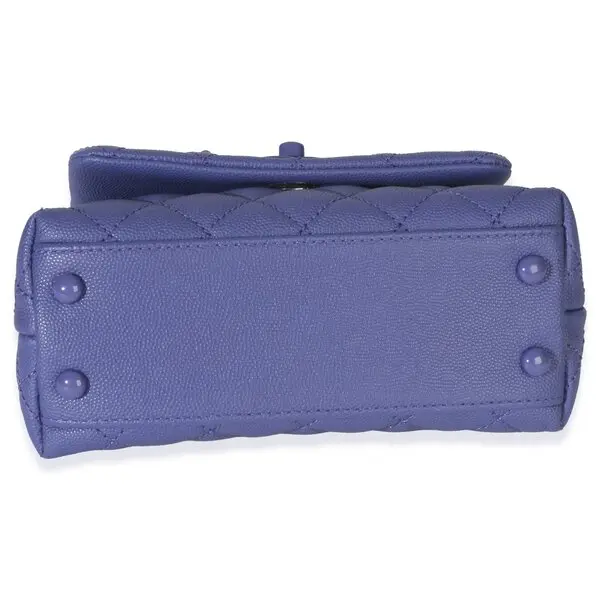 Chanel Coco Top Handle Flap Bag - Purple