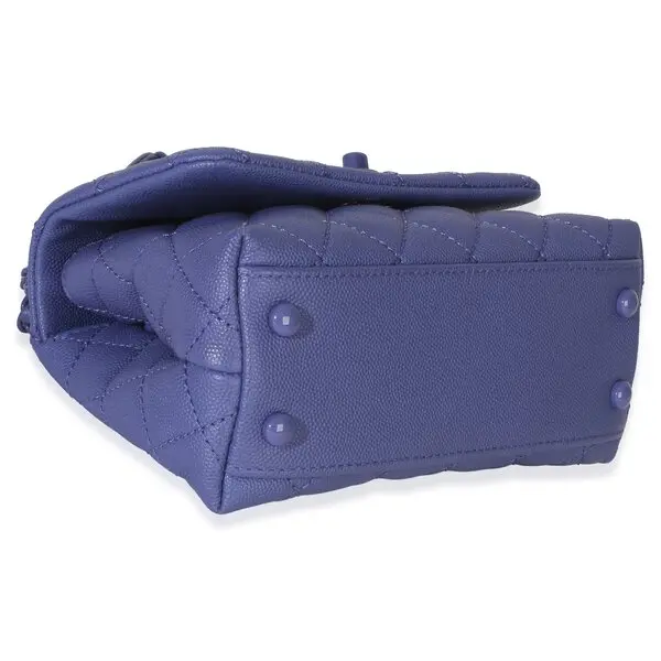 Chanel Coco Top Handle Flap Bag - Purple