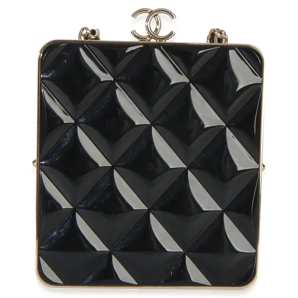 Chanel Quilted Lambskin Cc Frame Clutch With Chain