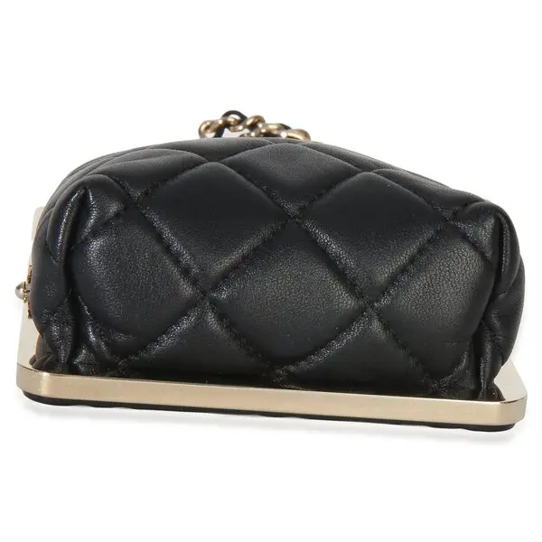 Chanel Quilted Lambskin Cc Frame Clutch With Chain