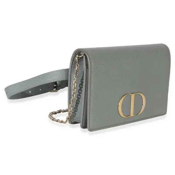 Dior Grained Calfskin 30 Montaigne 2-in-1 Pouch - Blue