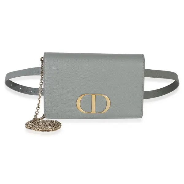 Dior Grained Calfskin 30 Montaigne 2-in-1 Pouch - Blue