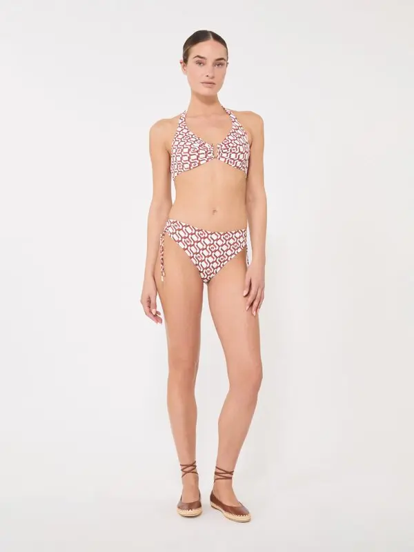 Max Mara Printed Jersey Bikini Top - Rust
