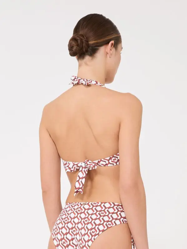 Max Mara Printed Jersey Bikini Top - Rust