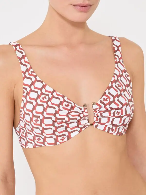 Max Mara Printed Jersey Bikini Top - Rust
