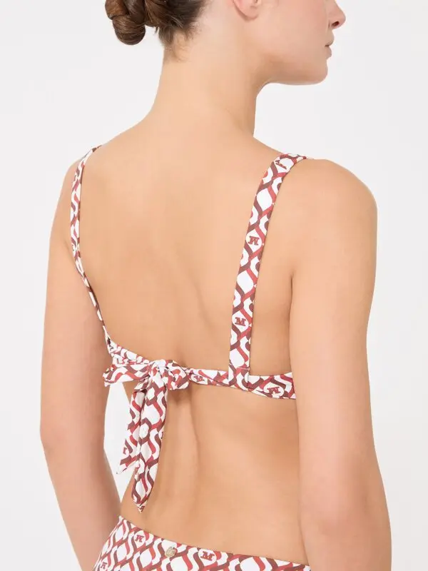 Max Mara Printed Jersey Bikini Top - Rust