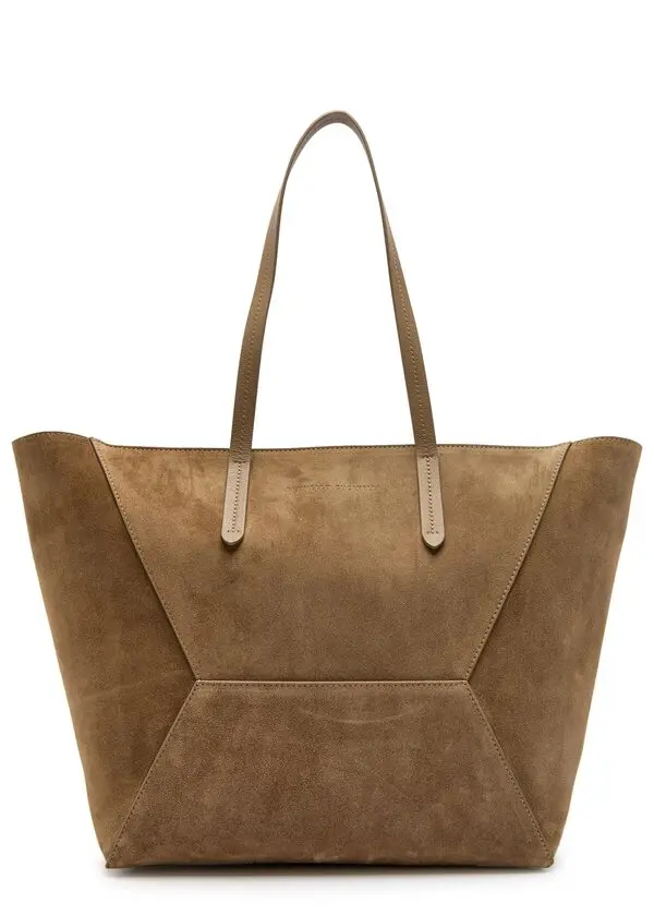 Brunello Cucinelli Medium Suede Tote Bag - Dark Brown