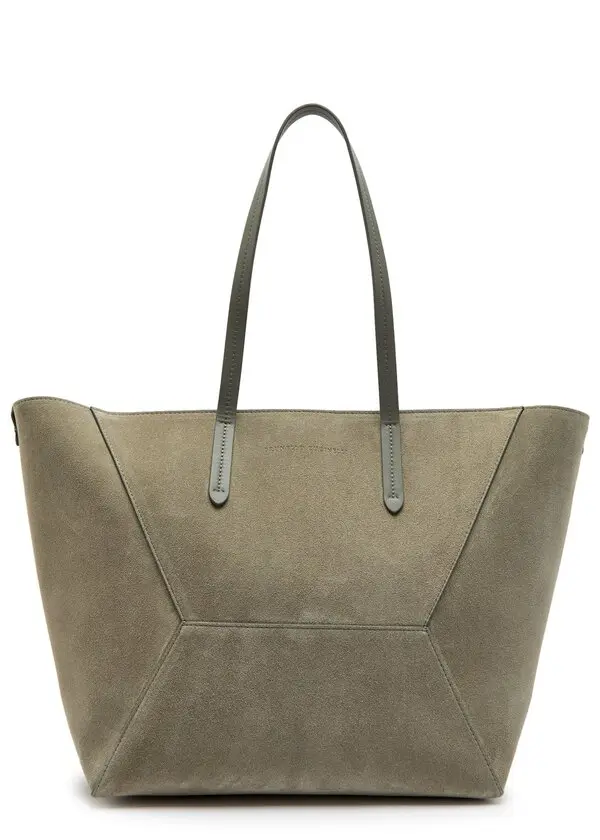 Brunello Cucinelli Medium Suede Tote Bag - Sand