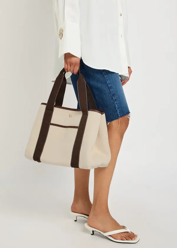 Rue De Verneuil Traversée M Pocket Canvas Tote Bag - Brown