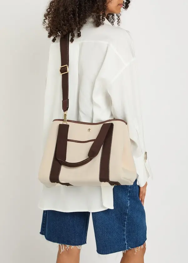 Rue De Verneuil Traversée M Pocket Canvas Tote Bag - Brown