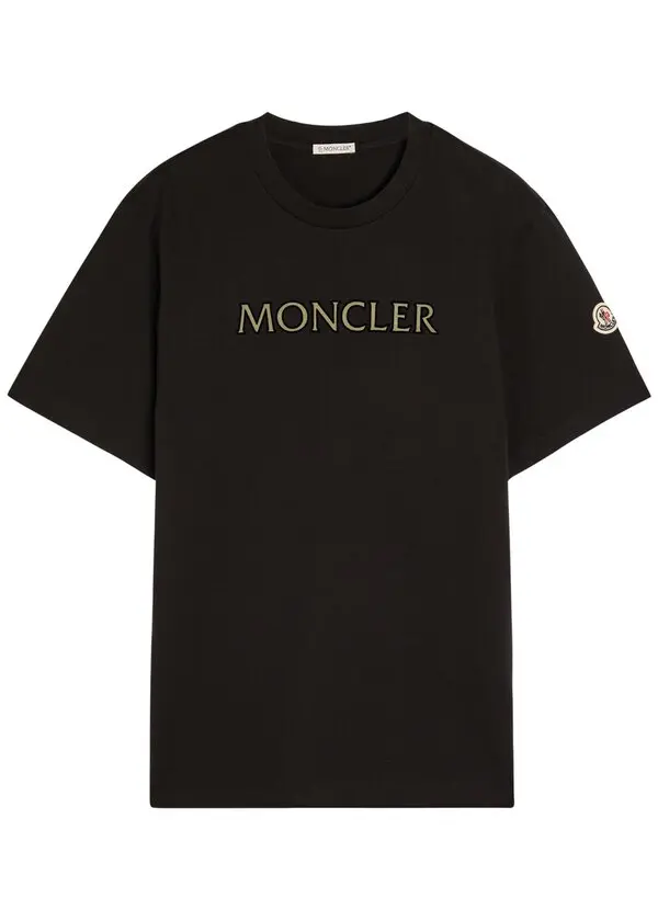 Moncler Logo Cotton T-shirt - Black