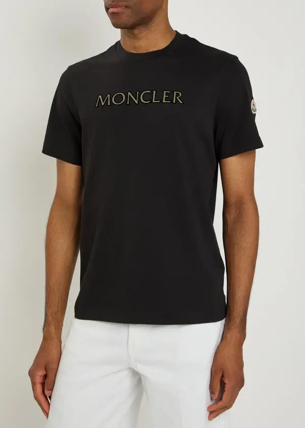 Moncler Logo Cotton T-shirt - Black