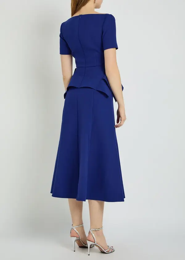Roland Mouret Peplum-hem Crepe Midi Dress