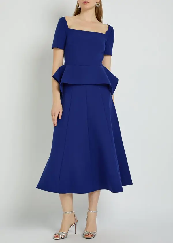 Roland Mouret Peplum-hem Crepe Midi Dress
