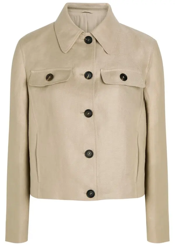 Brunello Cucinelli Linen Boxy Jacket - Beige