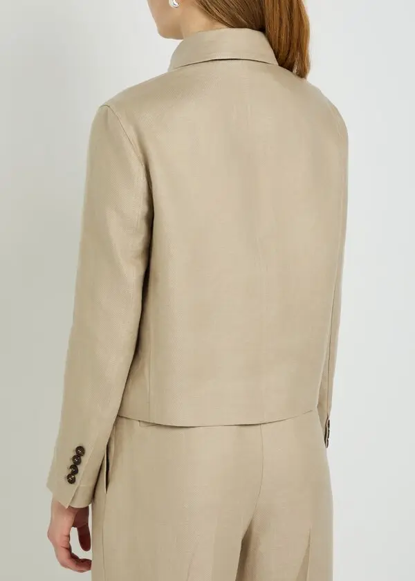 Brunello Cucinelli Linen Boxy Jacket - Beige